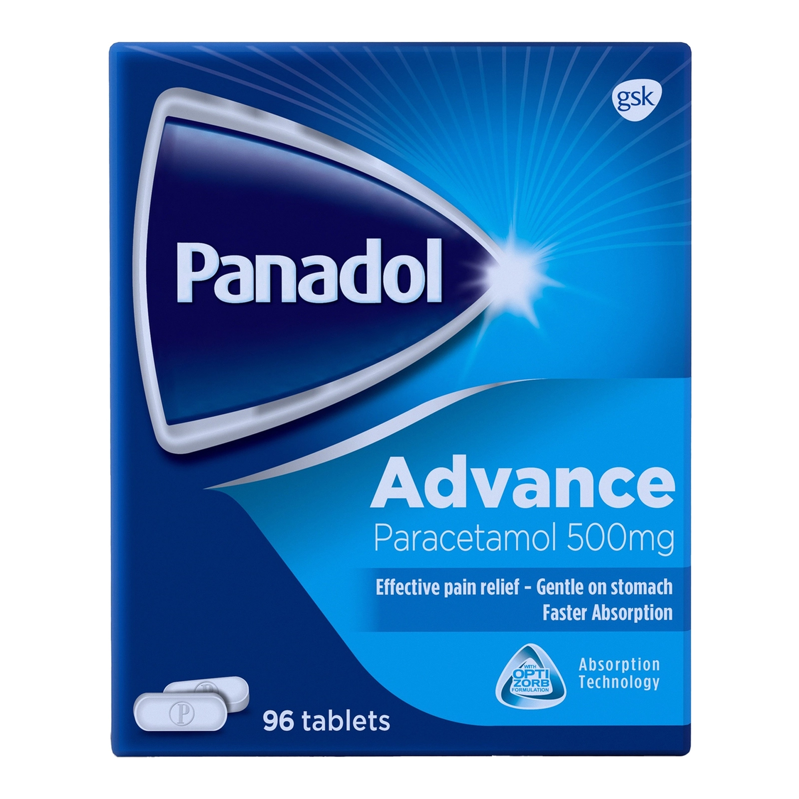 Panadol Advance 96 Tablets أقراص بنادول أدفانس لتسكين الألم وخفض الحرارة